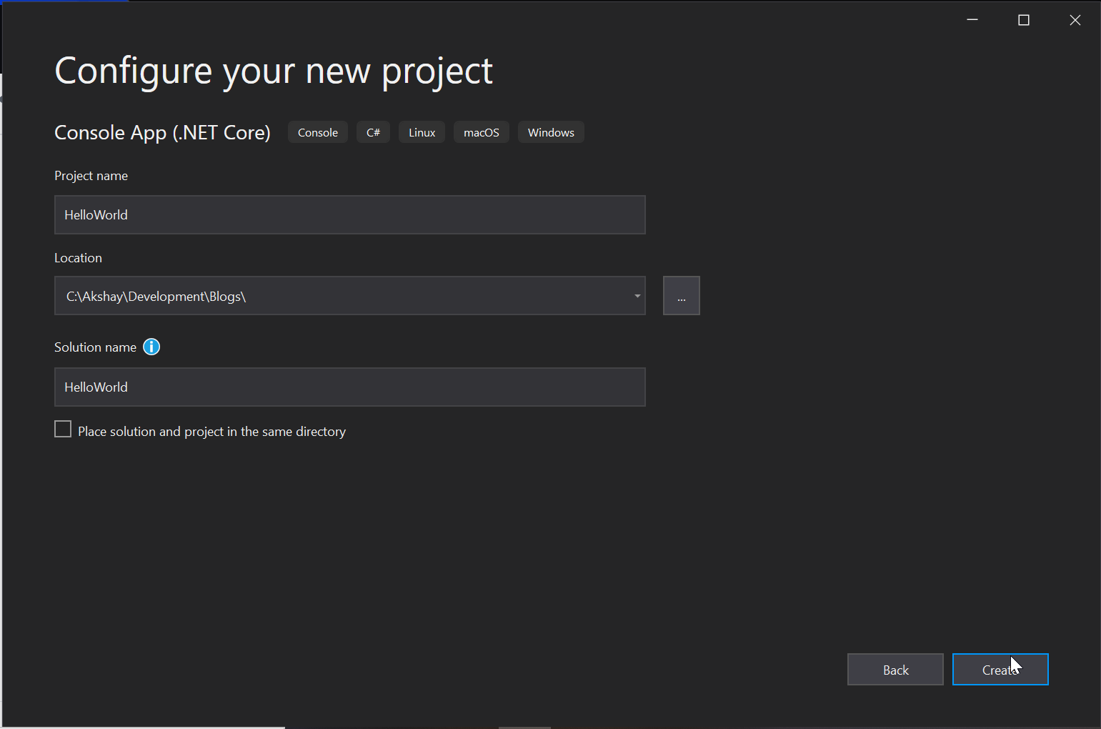 Hello World in C# – DevSaint